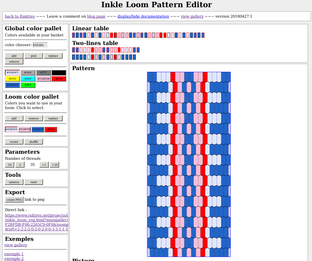 Inkle loom pattern editor