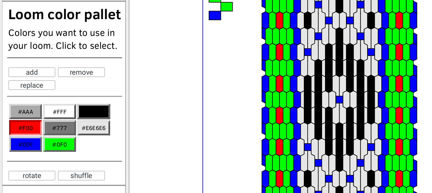 Include a pickup pattern in a larger loom